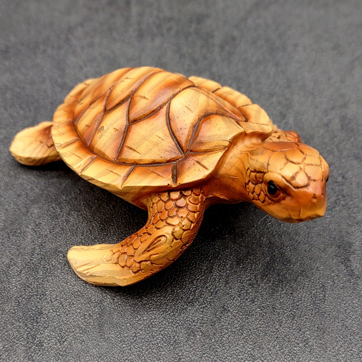 Sea Turtle Figurine Brown Wood Style (1 turtle approx. 3+ inch long) R ...