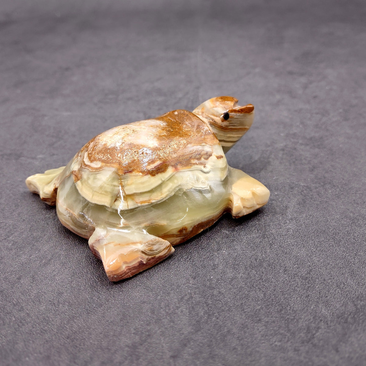 Onyx Turtle Figurine Carved Stone (1 turtle approx. 3 inches long) Col ...